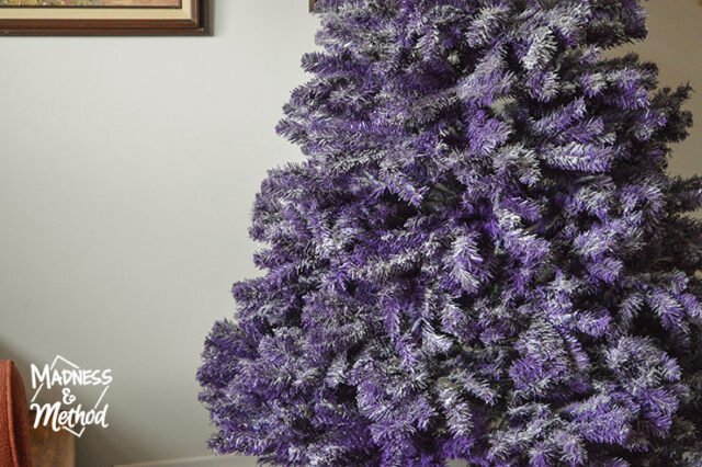 Flocking our Purple Christmas Tree | Madness & Method