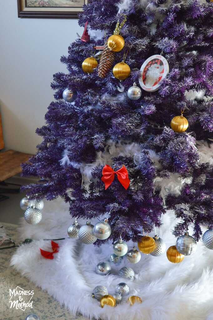 Flocking our Purple Christmas Tree | Madness & Method