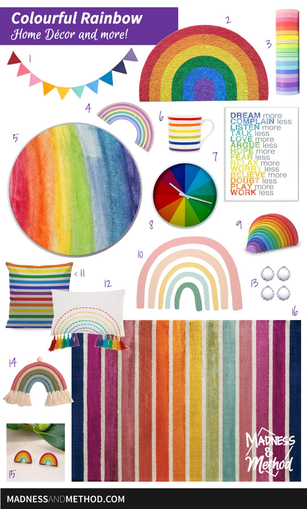 Colourful Rainbow Décor! | Madness & Method